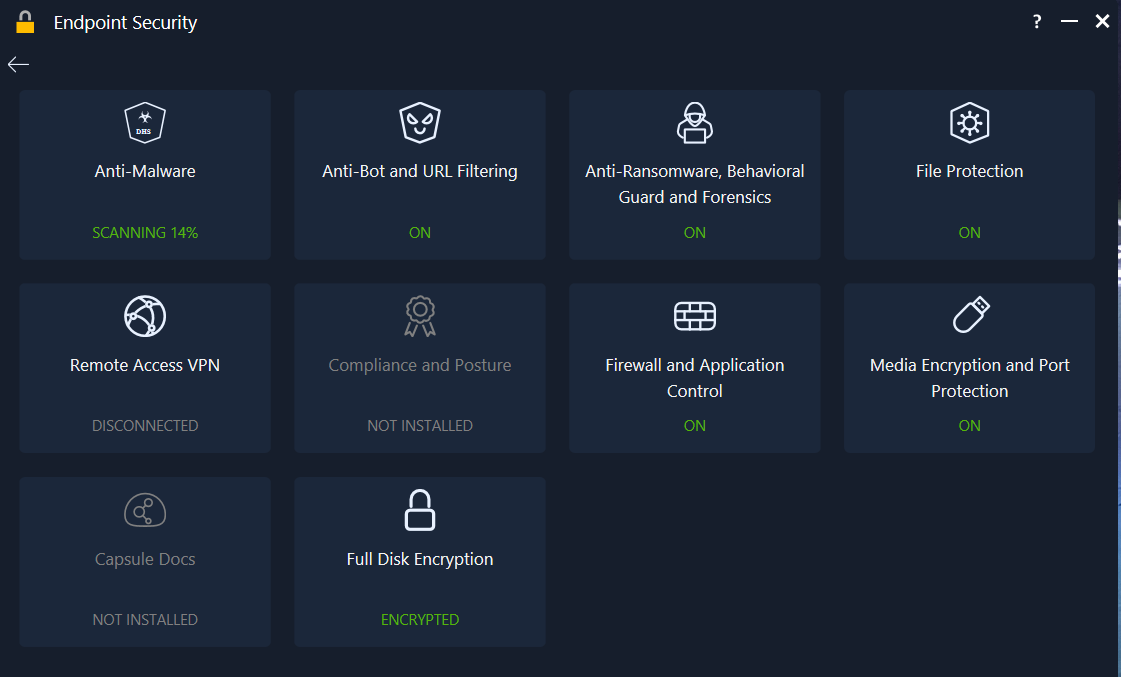 CheckPoint Harmony EndPoint Security Features – MAC IT